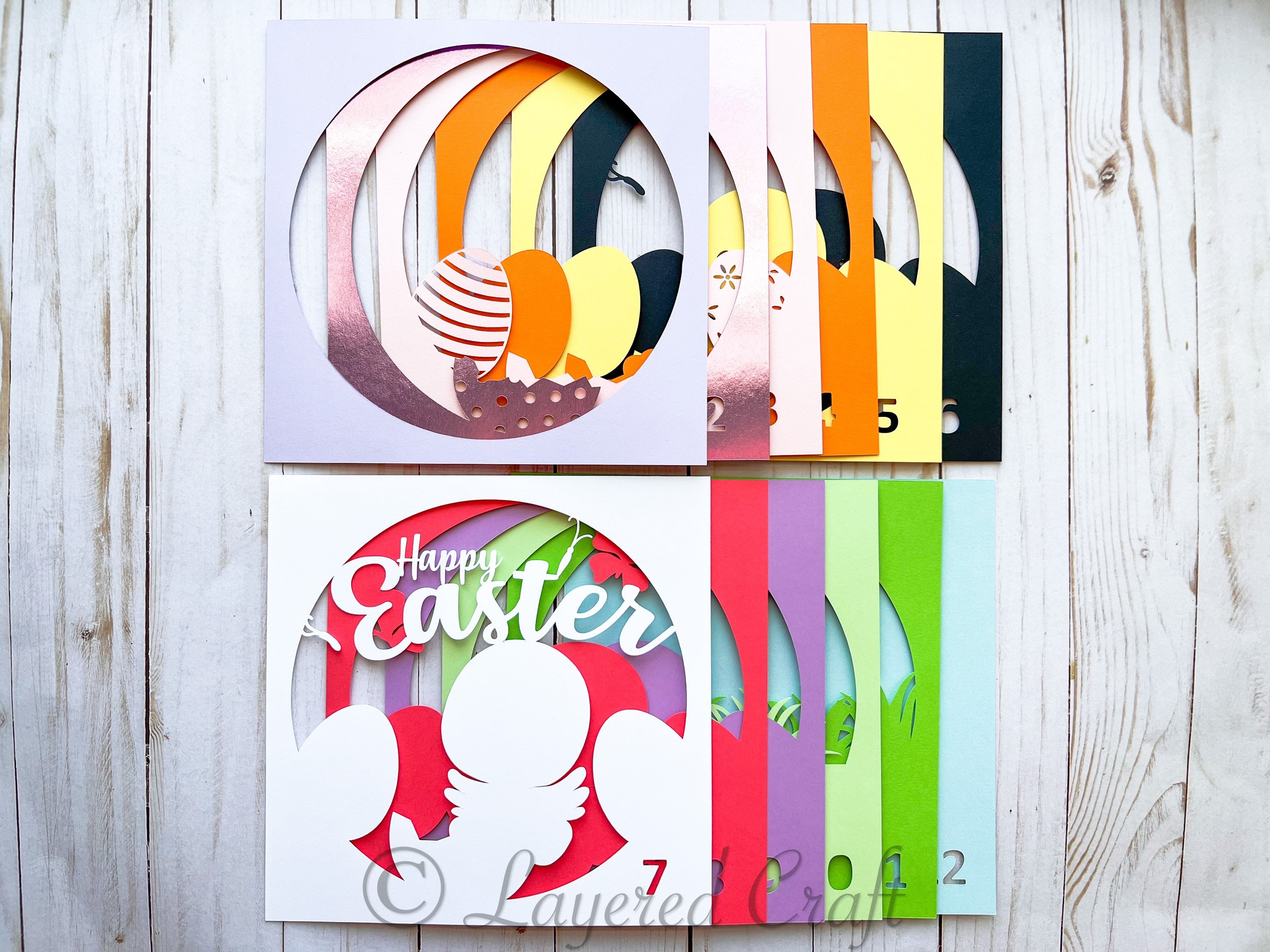 3D Happy Easter Shadow Box Layered 3D SVG- Mandala Layered Digital Cut ...