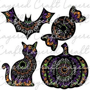 3D SVG Halloween Candy, Black Cat, Fall Pumpkin Jack-o-lantern, Bat ...