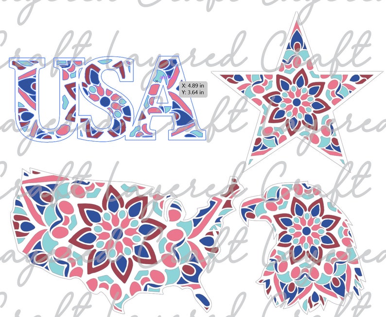 3D 4th of July America USA Mandala Bundle Layered Digital - Etsy