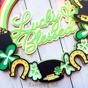 St. Patrick's Day Lucky & Blessed Wreath Door Decor St Patricks ...