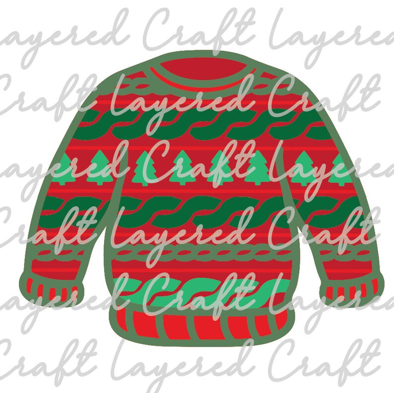 3D Ugly Christmas Sweater Layered SVG- Mandala Layered Digital Cut File ...