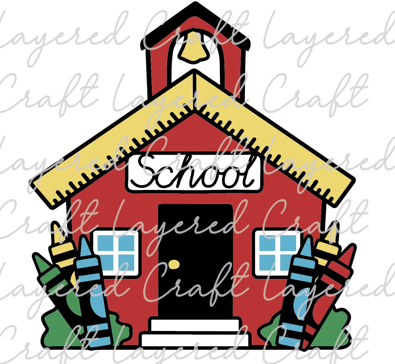 3D Layered School House Sign Layered Digital Cut File - Etsy