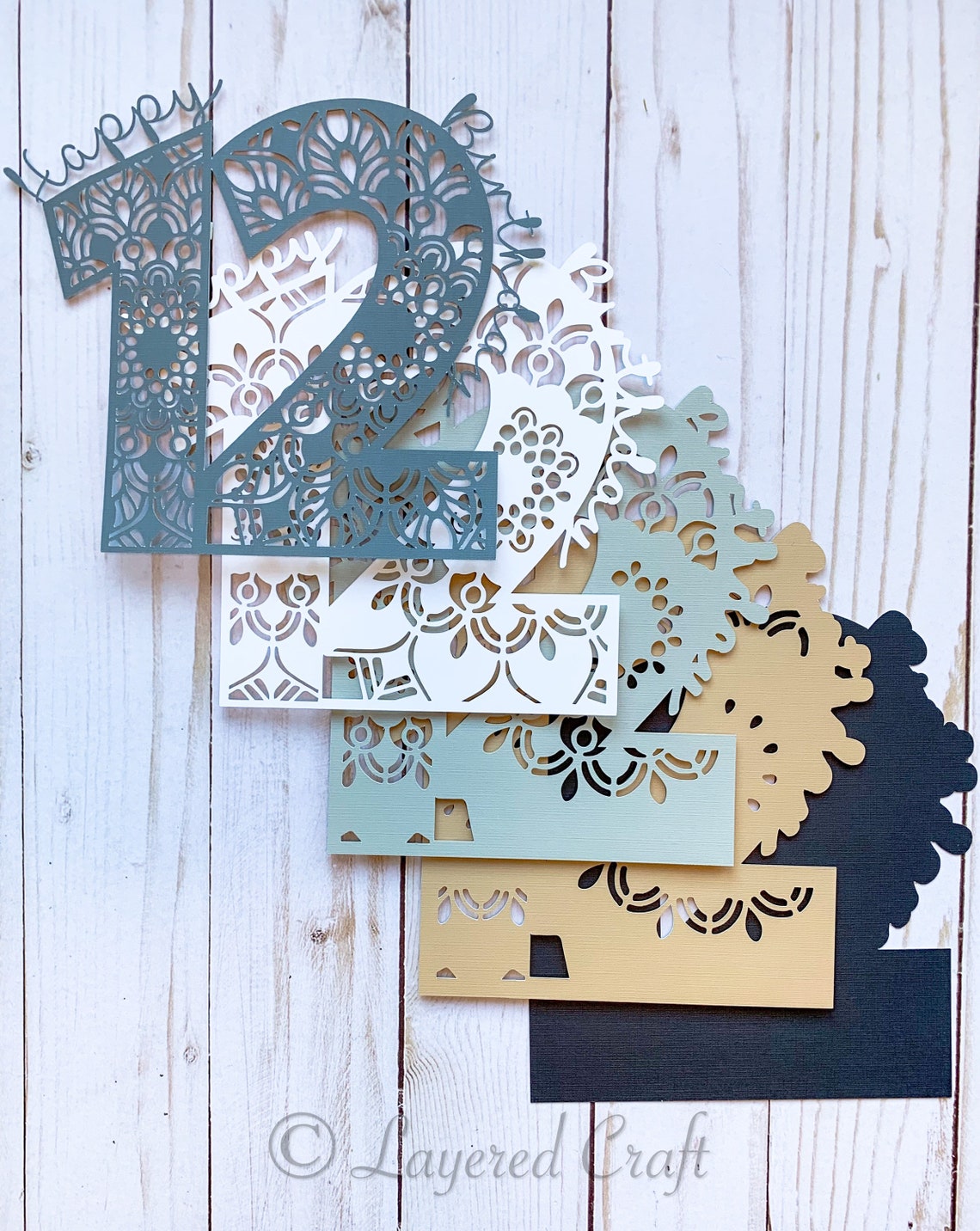 3D SVG 12th Birthday Decoration 3D Layered Mandala Cake | Etsy