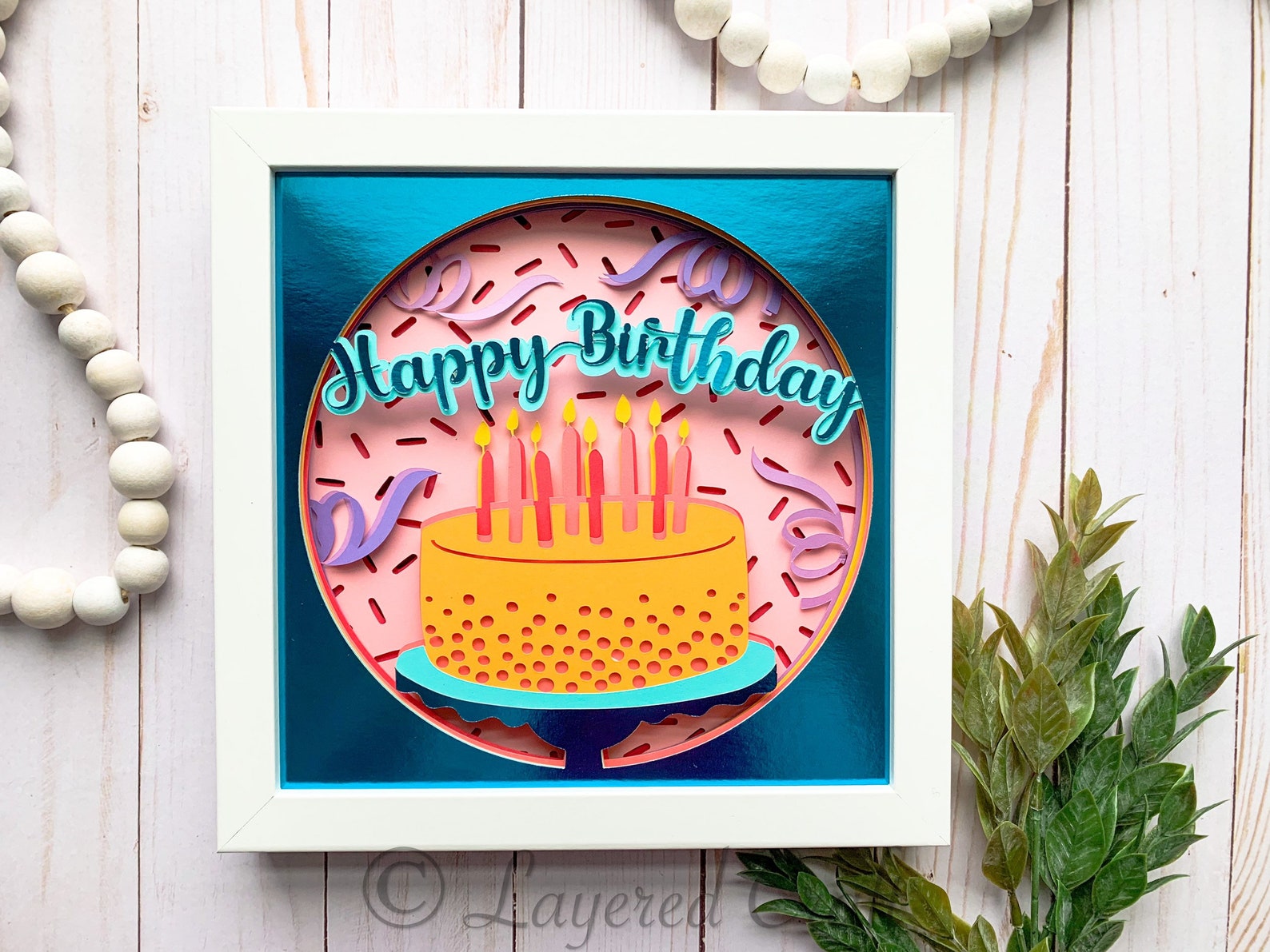 3D Layered Happy Birthday Shadow Box Paper Craft – Digital Cutting File ...