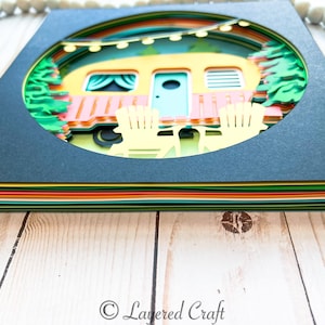 Camper Decorations 3D Shadow Box Camper Layered Craft 3D SVG Glamping ...
