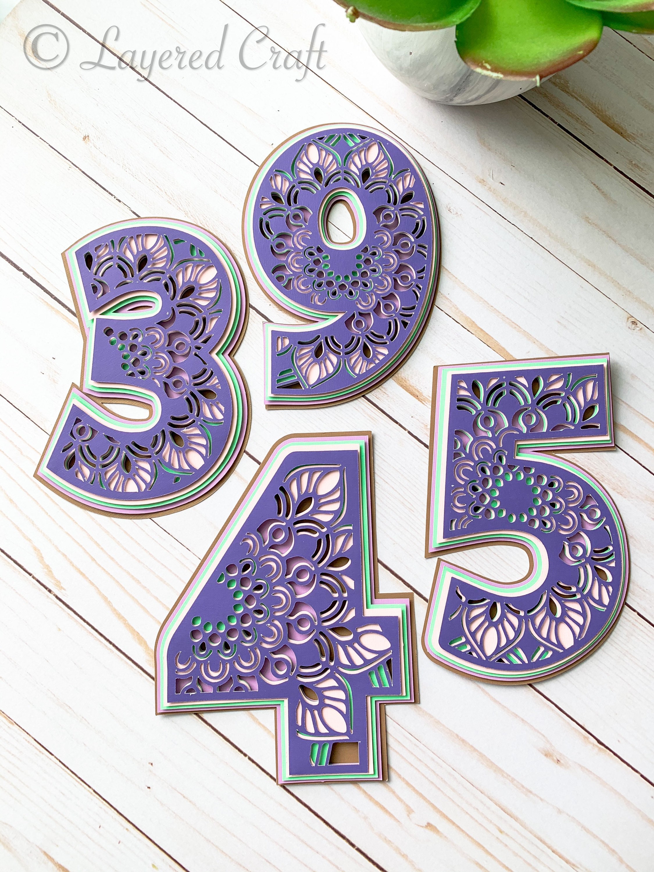 3D SVG Mandala Number Bundle Set 1-9 Layered Paper Numbers - Etsy Canada