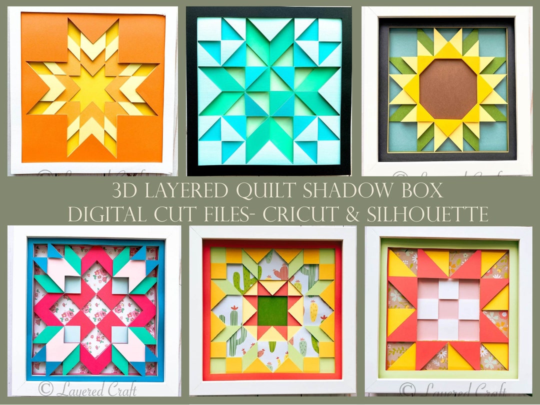 Quilt Block Layered Quilt 3D Shadow Box Quilt Pattern 3D Shadowbox ...