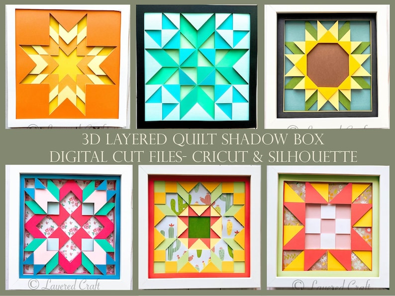 Quilt Block Layered Quilt 3D Shadow Box Quilt Pattern 3D Shadowbox ...