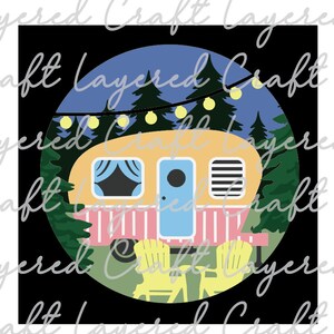 Camper Decorations 3D Shadow Box Camper Layered Craft 3D SVG Glamping ...