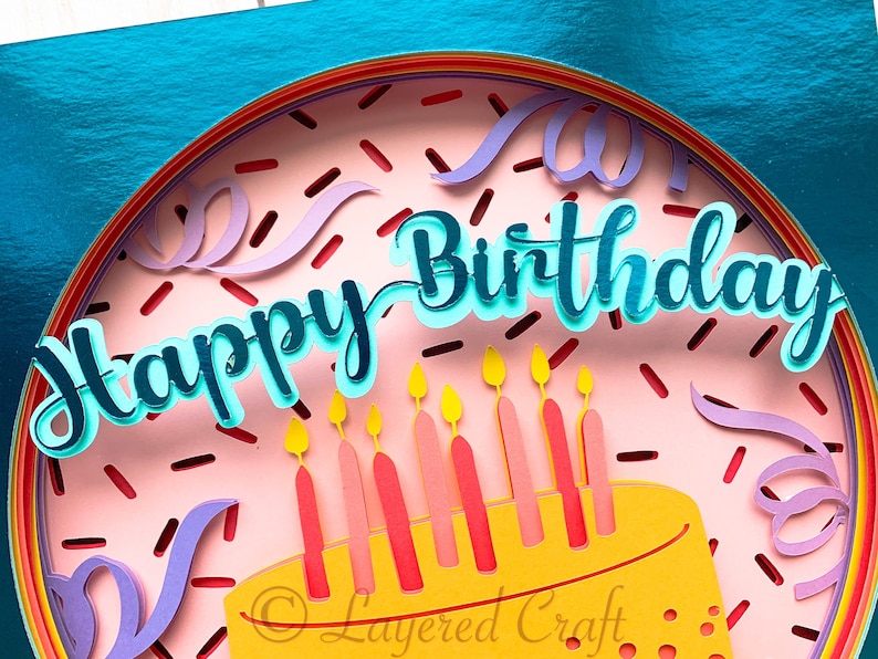 3D Layered Happy Birthday Shadow Box Paper Craft – Digital Cutting File ...