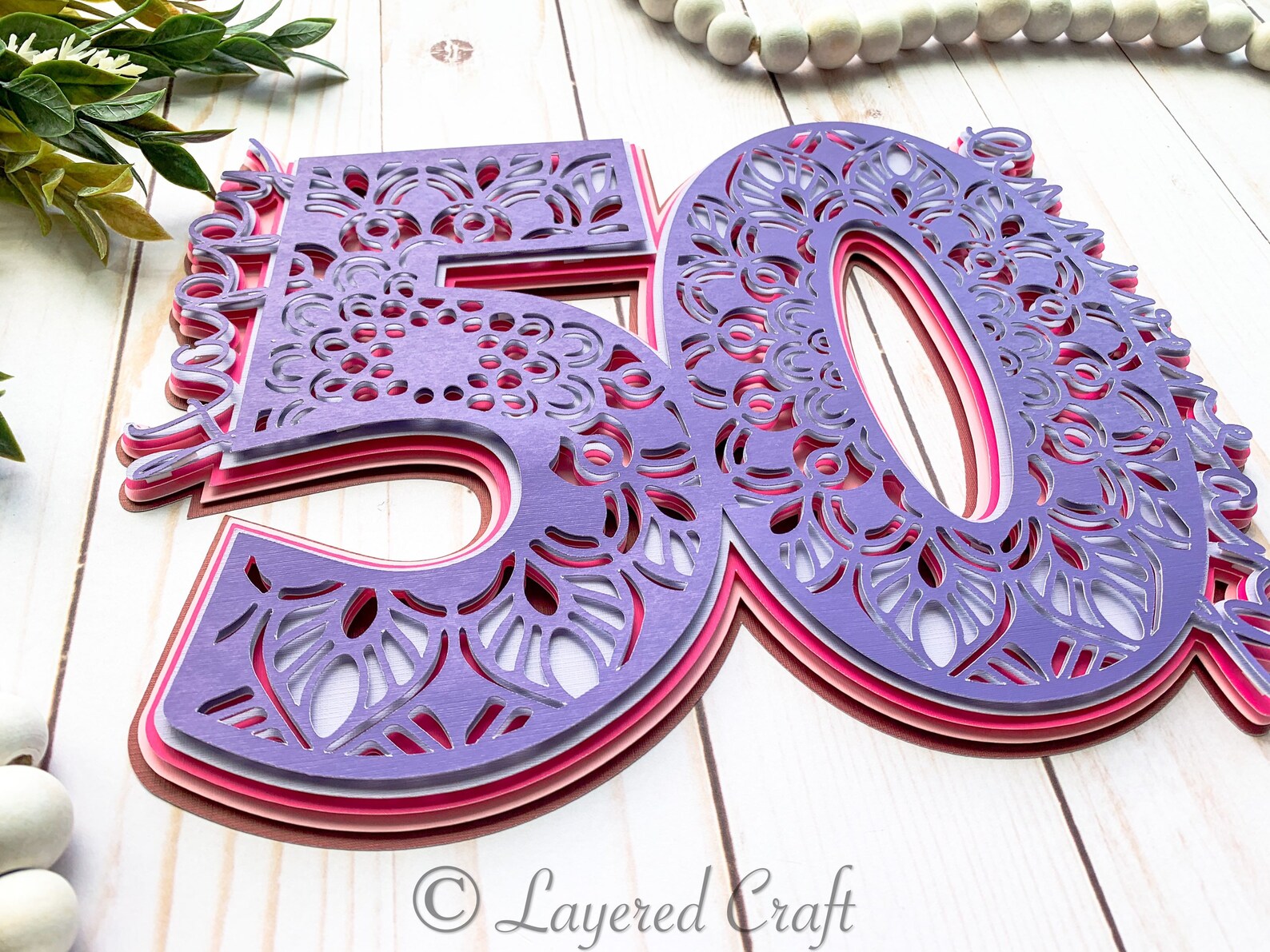 3D 50th Anniversary Mandala Layered Birthday Decoration - Etsy