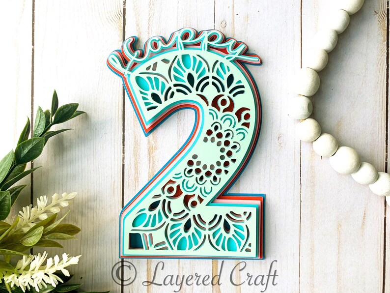 Happy Birthday Cake Topper Number Bundle 3D SVG Mandala - Etsy