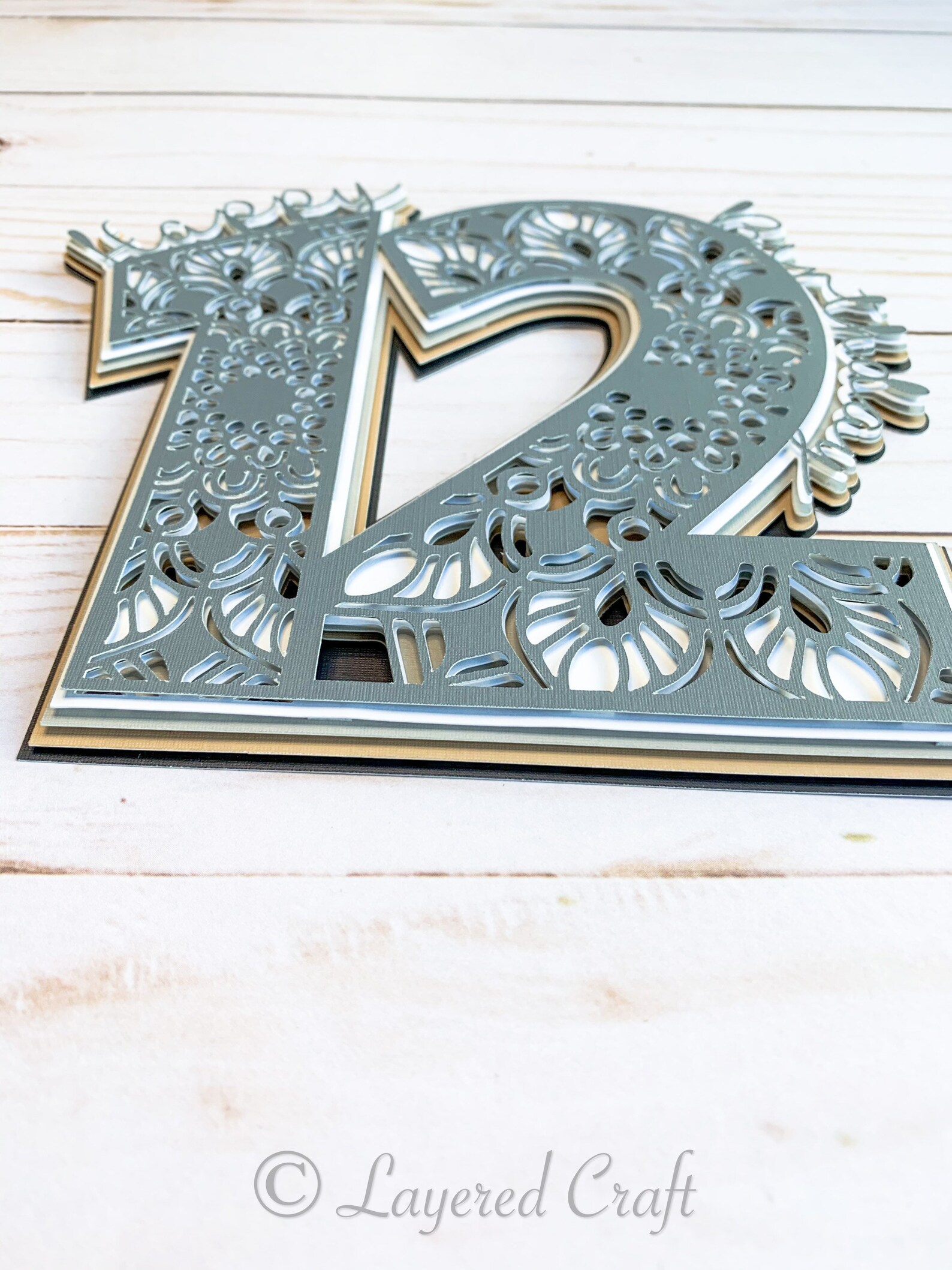 3D SVG 12th Birthday Decoration 3D Layered Mandala Cake | Etsy