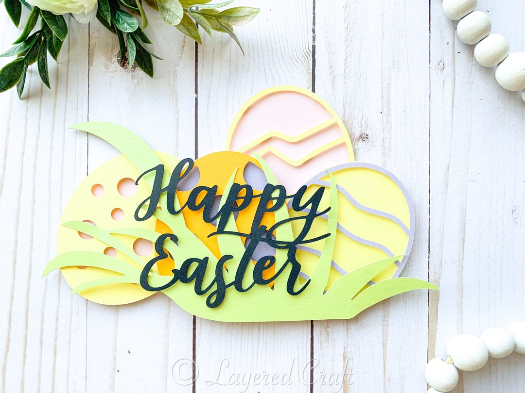 Happy Easter Craft Easter Decorations 3D Layered Paper Craft Shadowbox ...