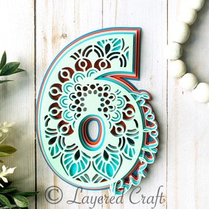 Happy Birthday Cake Topper Number Bundle- 3D SVG Mandala- Layered Paper ...