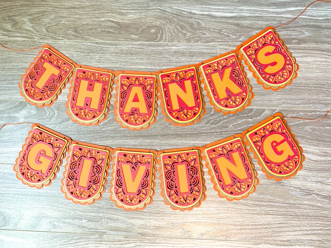 Thanksgiving Decorations Banner Give Thanks Decor Fall Layered Craft ...
