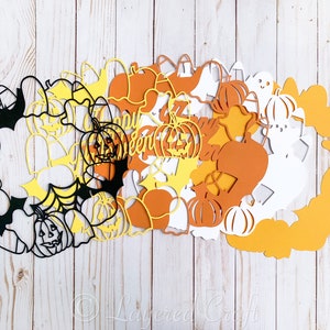 3D Happy Halloween Bat Ghost Pumpkin Wreath- Mandala Layered Digital ...