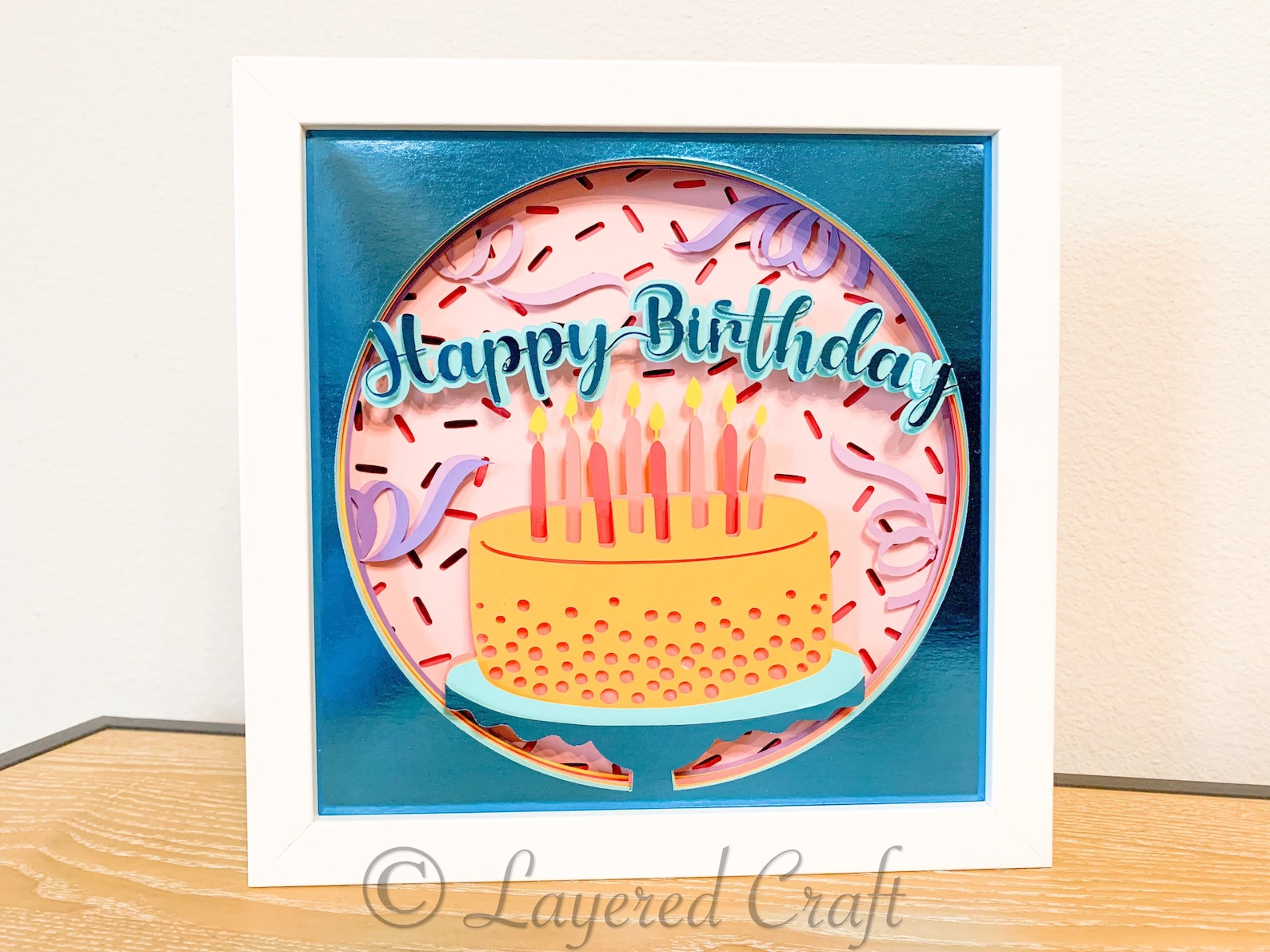 3D Layered Happy Birthday Shadow Box Paper Craft – Digital Cutting File ...
