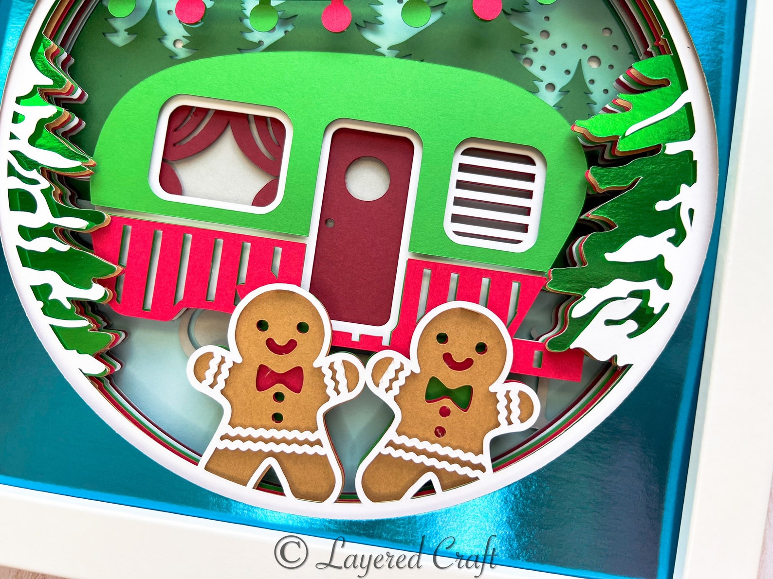 Christmas Gingerbread Camper 3D SVG Layered Shadow Box RV - Etsy