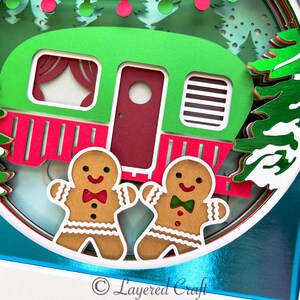 Christmas Gingerbread Camper 3D SVG Layered Shadow Box RV Glamping ...