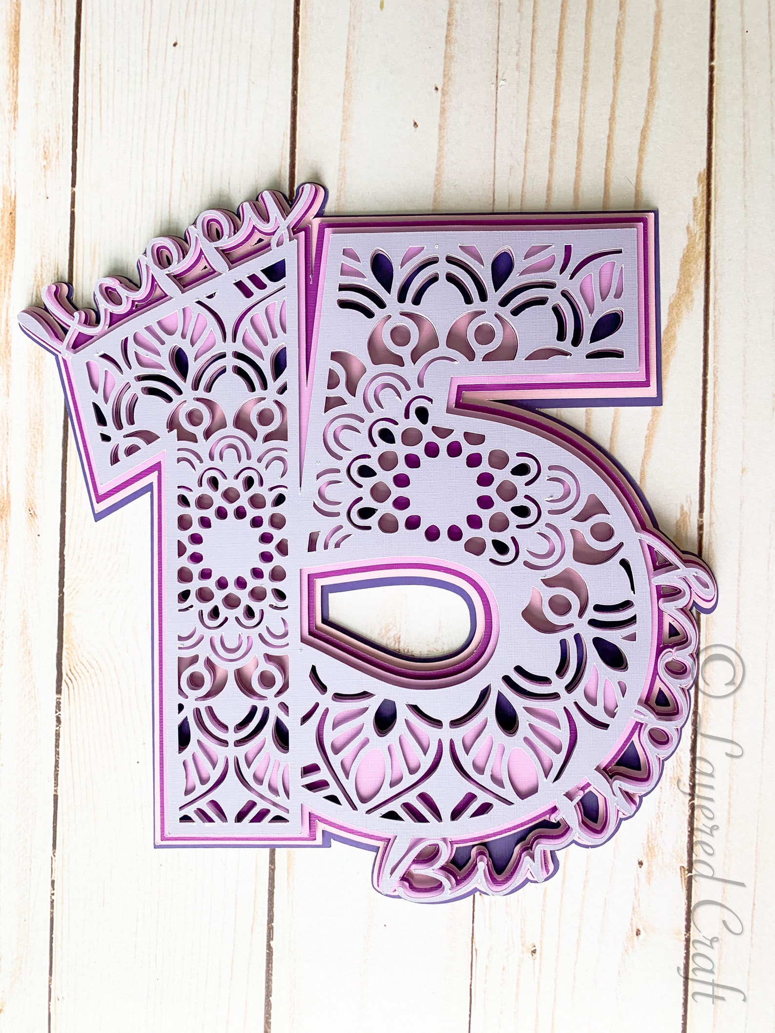 3D 15th Birthday Mandala Layered Birthday Decoration | Etsy