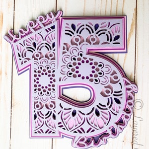 3D 15th Birthday Mandala- Layered Birthday Decoration - Etsy