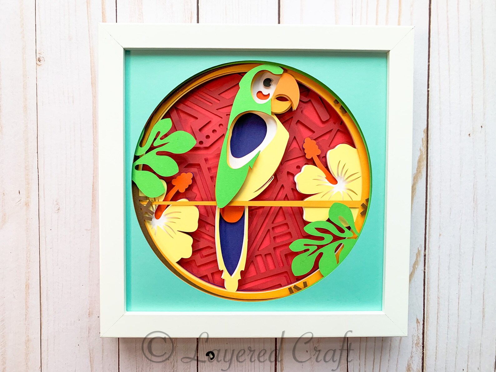 Tiki Bird, 3D SVG, Tiki Room, Tiki Bar, Parrot Shadow Box, Shadowbox ...