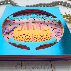 3D Layered Happy Birthday Shadow Box Paper Craft – Digital Cutting File ...