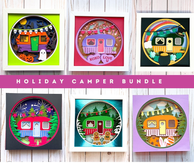 Camper Shadowbox 3D SVG Holiday Bundle-halloween Valentine's Day St ...