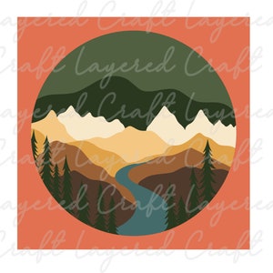 Mountain Nature Shadowbox SVG 3D Layered Shadow Box Mountain Valley ...