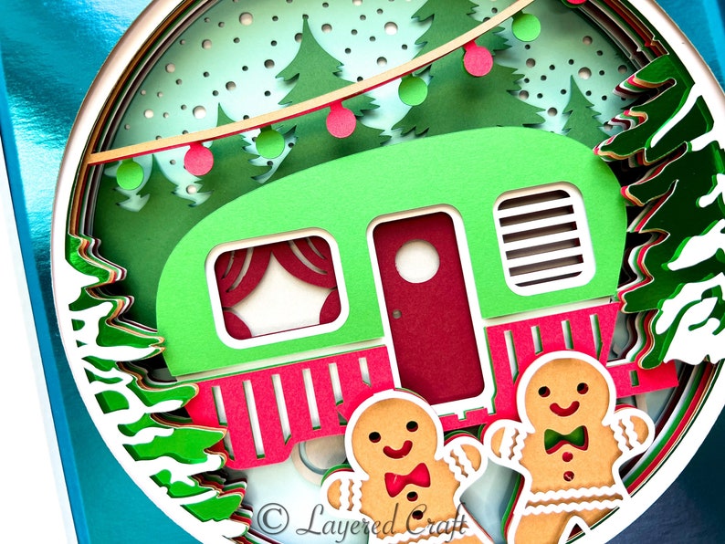 Christmas Gingerbread Camper 3D SVG Layered Shadow Box RV - Etsy