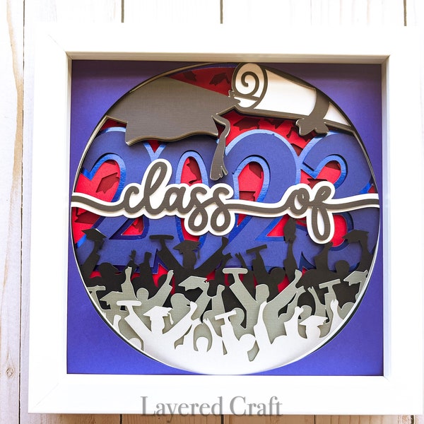 Shadowbox Graduation Svg - Etsy