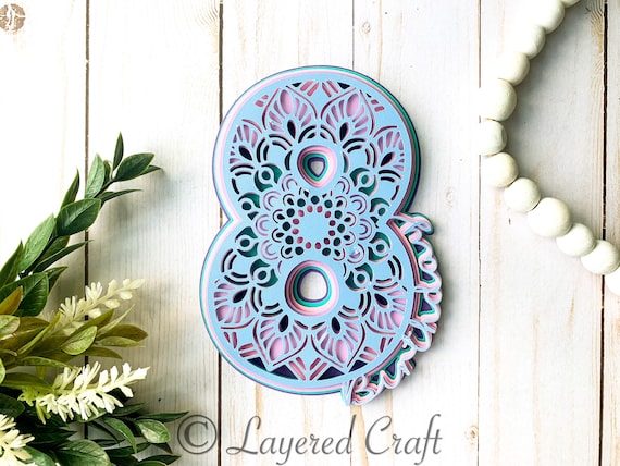 3D 8 birthday Mandala Only Eight Birthday first | Etsy
