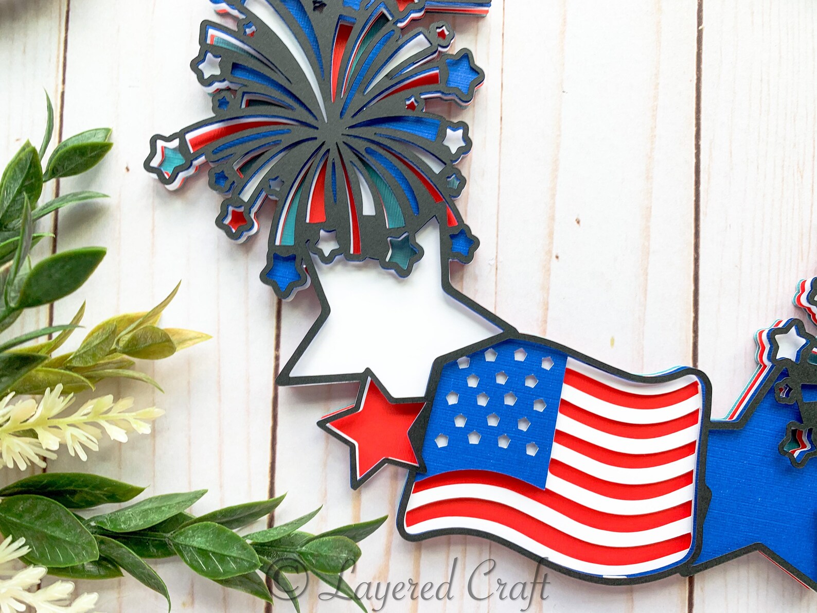 Patriotic 4th of July / Memorial Day Wreath 3D SVG Mandala - Etsy