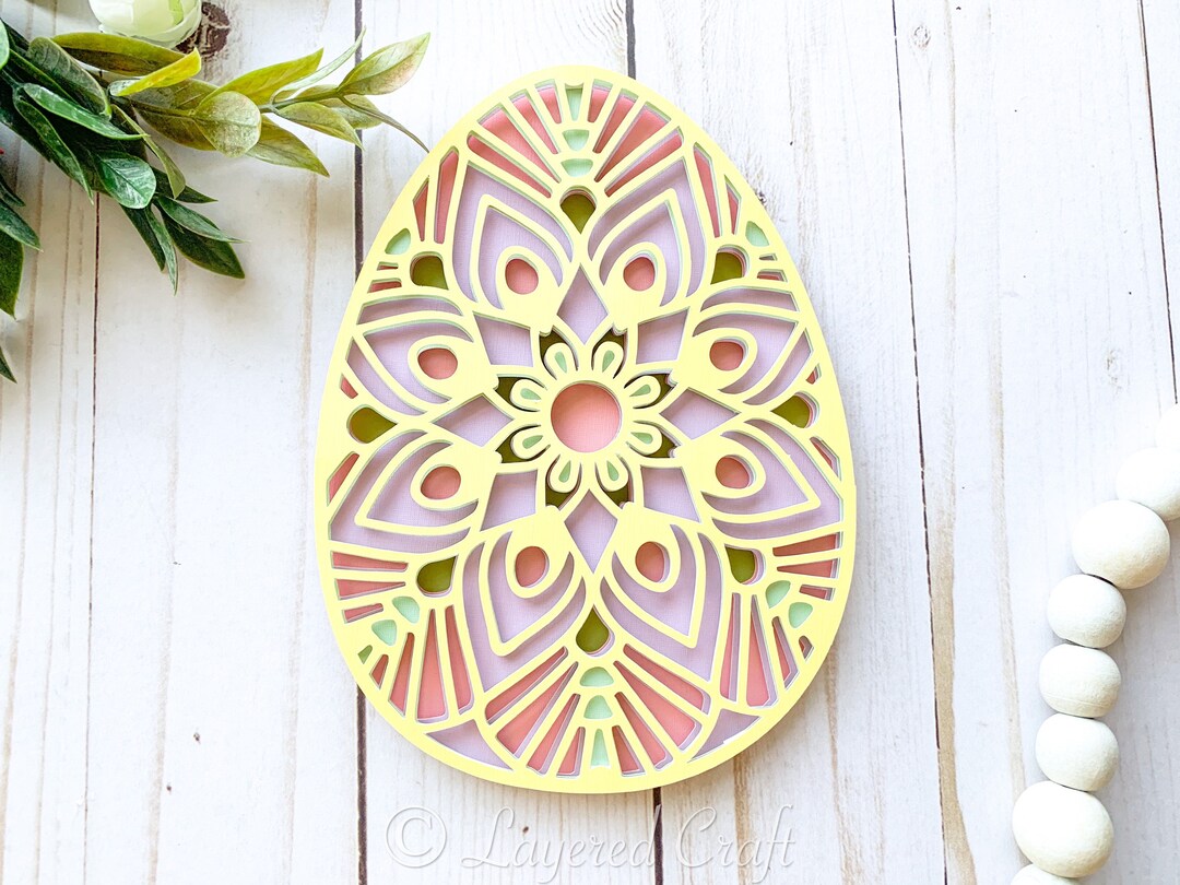 Happy Easter 3D SVG Easter Egg Mandala Easter Craft DIY Layered Paper ...