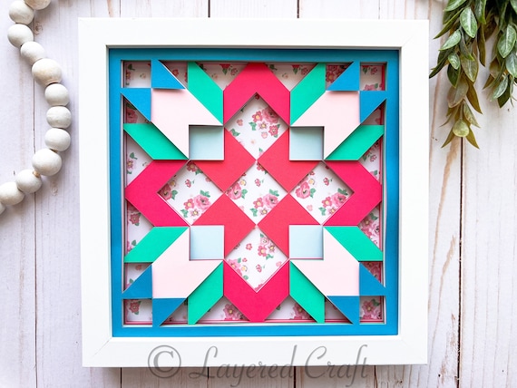3D Quilt Block Layered Shadow Box Digital Cut File - Etsy