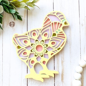 Easter Bunny Decorations Mandala Cross Easter Egg Decor Baby Chick ...
