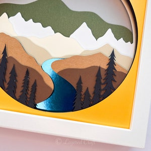 Mountain Nature Shadowbox SVG 3D Layered Shadow Box Mountain Valley ...