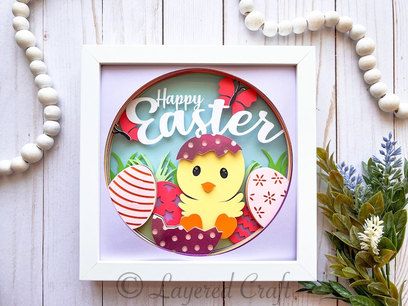 3D Happy Easter Shadow Box Layered 3D SVG Mandala Layered | Etsy