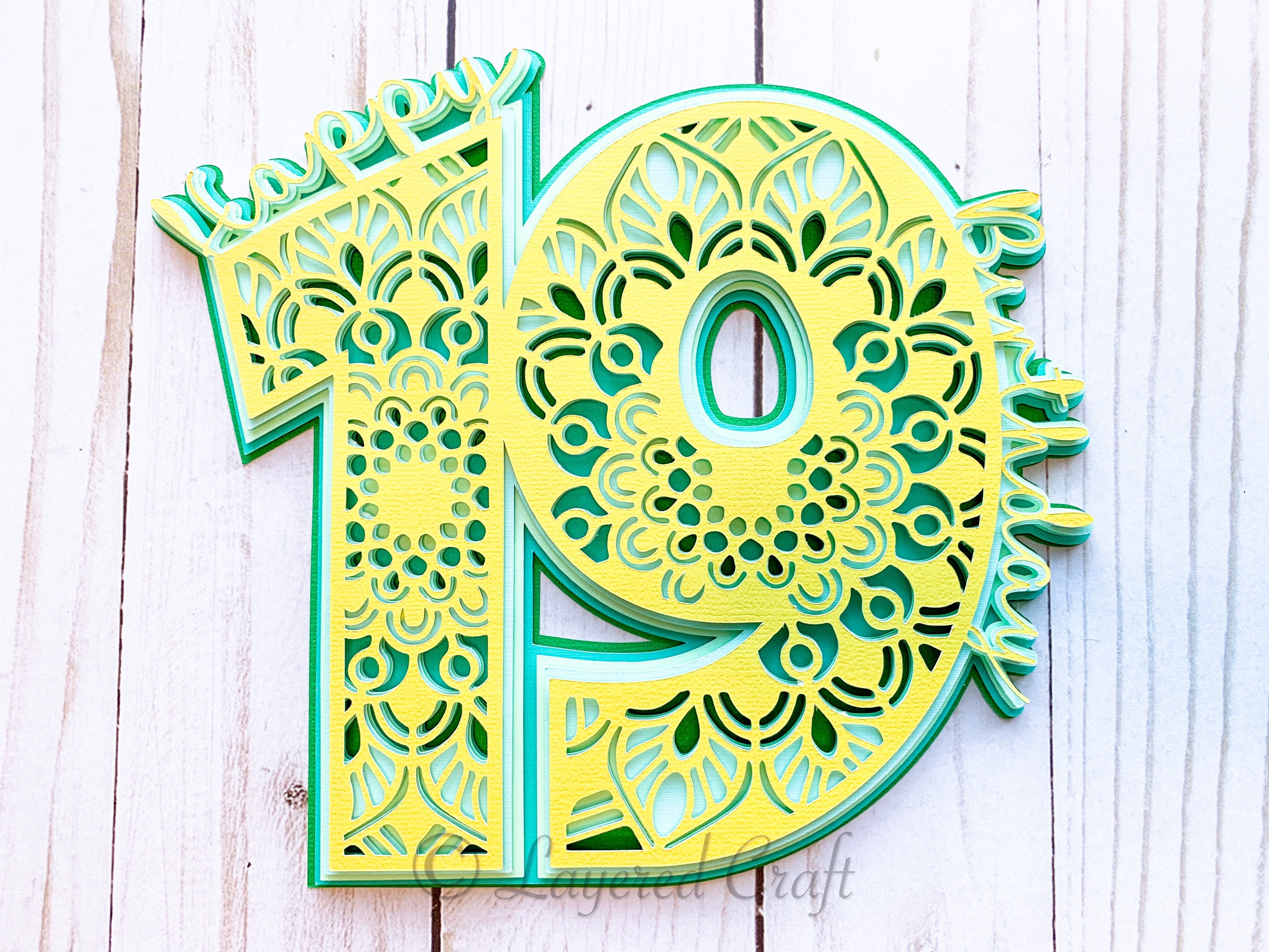 3D 19th Birthday Decoration 3D Layered Mandala Cake Topper - Etsy