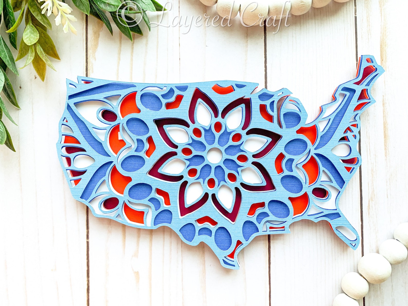 3D 4th of July America USA Mandala Bundle - Layered Digital Cut File - Etsy
