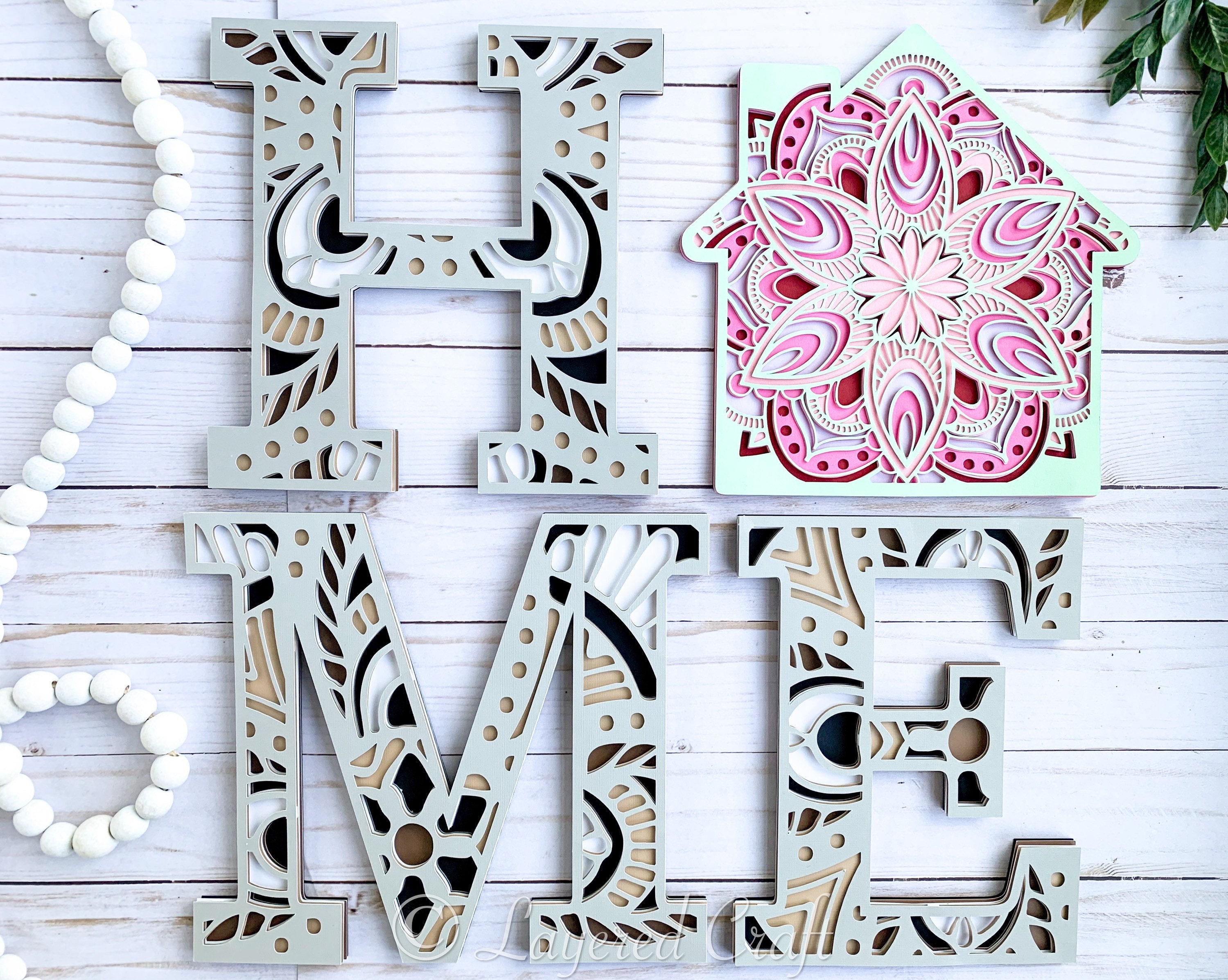 3D SVG HOME Layered House Mandala Bundle Digital Cut File - Etsy