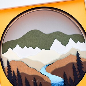 Mountain Nature Shadowbox SVG 3D Layered Shadow Box Mountain Valley ...