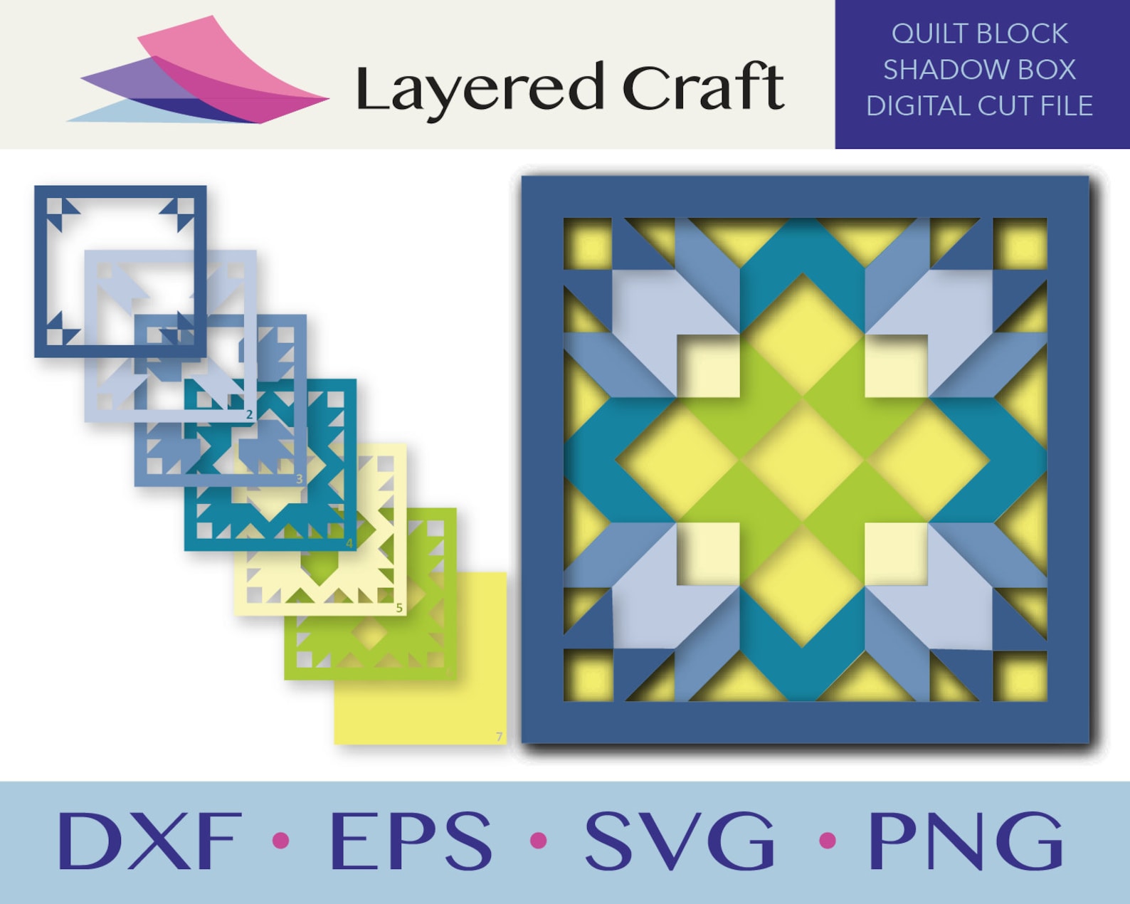 Quilt Block Layered Quilt 3D Shadow Box Quilt Pattern - Etsy