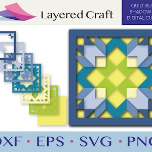 Quilt Block Layered Quilt 3D Shadow Box Quilt Pattern 3D Shadowbox ...