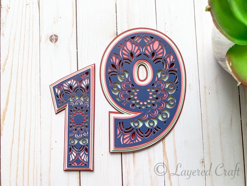 3D SVG Mandala Number Bundle Set 1-9- Layered Paper Numbers- Digital ...