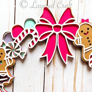 3D Christmas Gingerbread House Cookie Wreath- Mandala Layered Digital ...