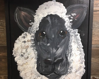 Black Sheep Acrylic Painting - Etsy