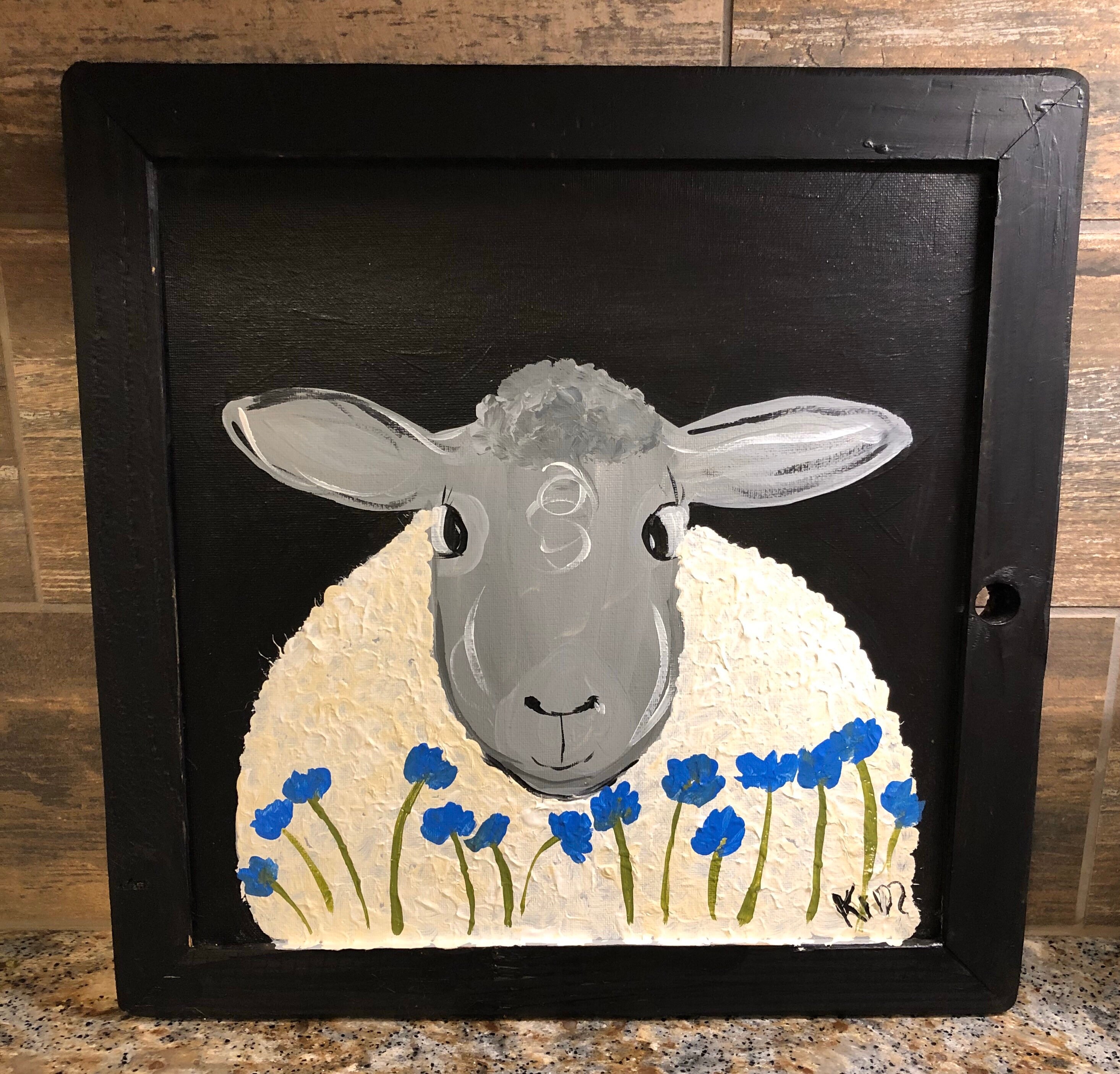 Whimsical Sheep Painting
