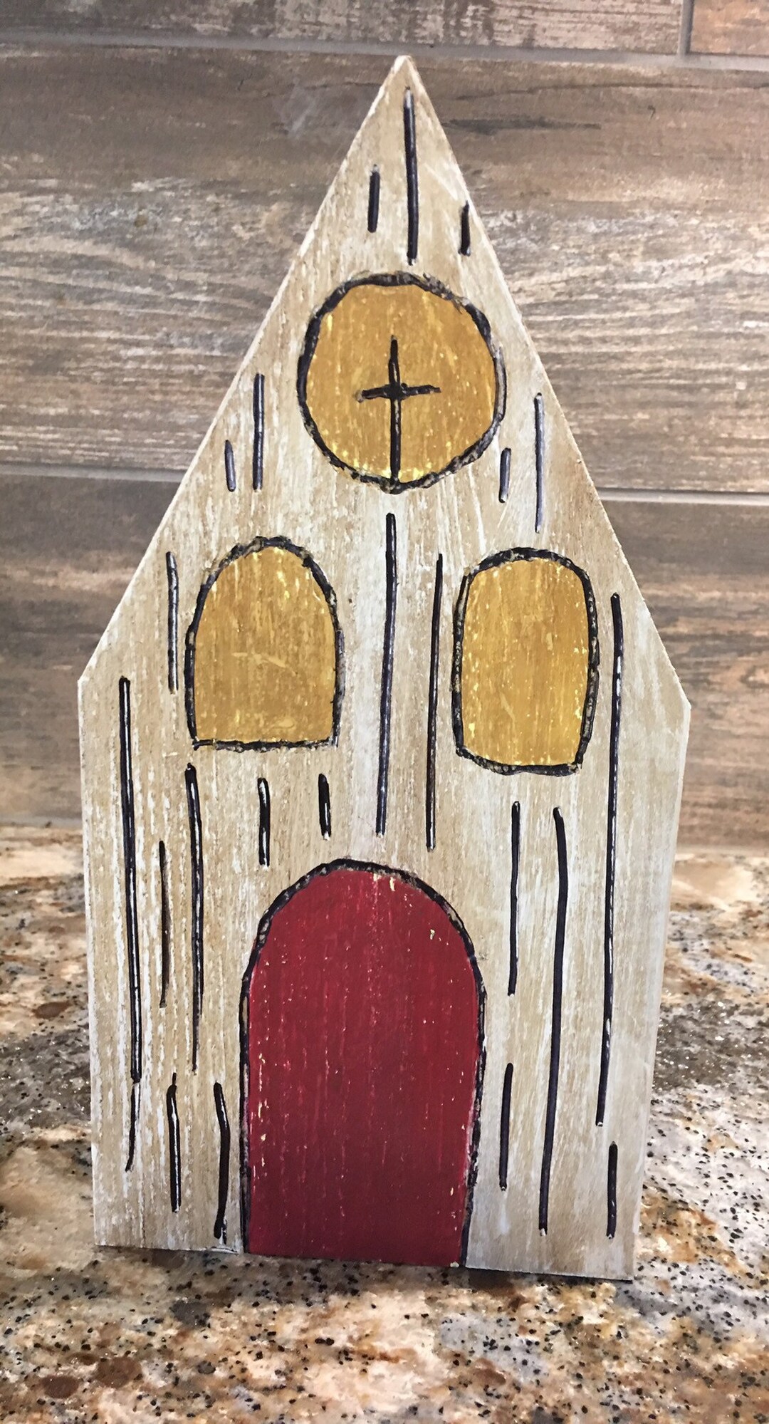 Primitive Church Art. Shelf Sitter - Etsy